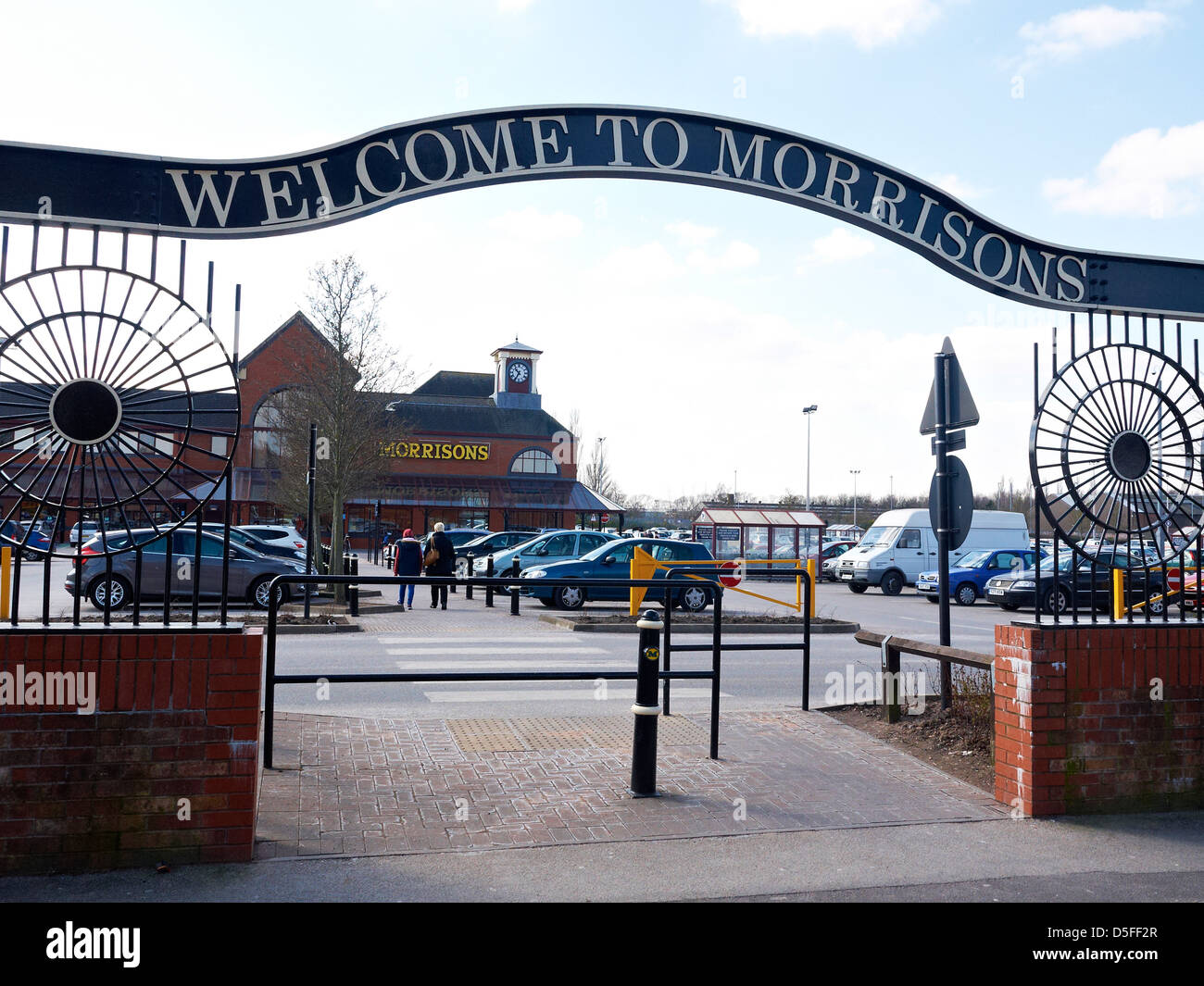 Welcome to Morrisons sign in Crewe UK Stock Photo - Alamy