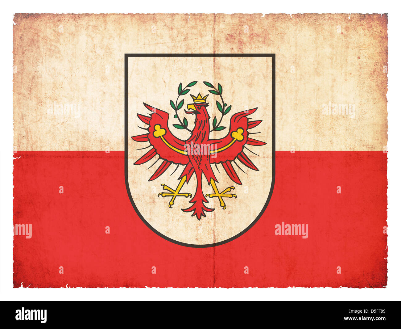 Flag of the Austrian province Tyrol created in grunge style Stock Photo ...