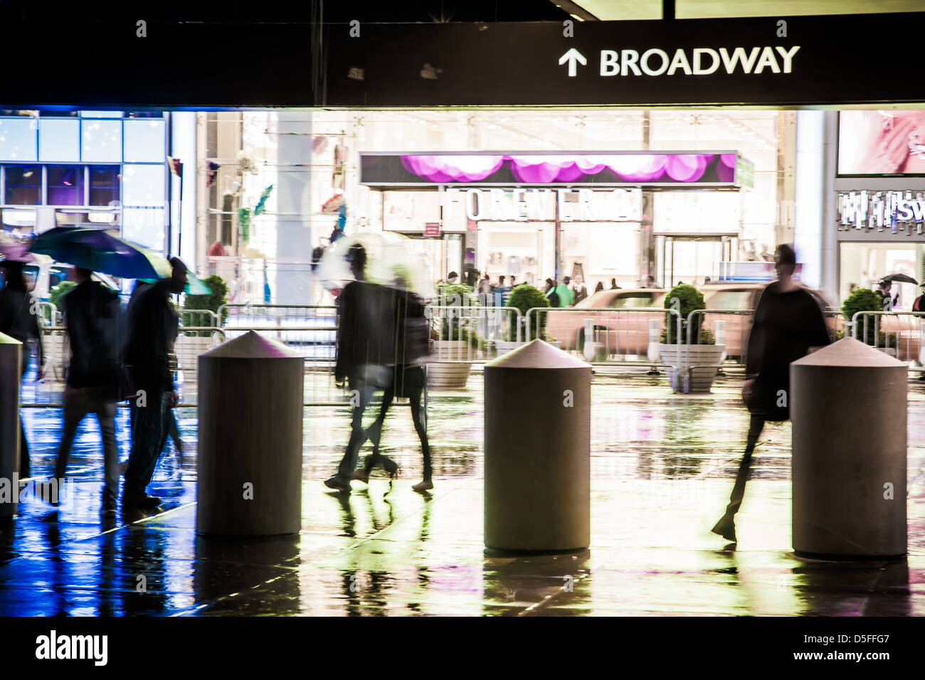Broadway in the Rain Stock Photo - Alamy