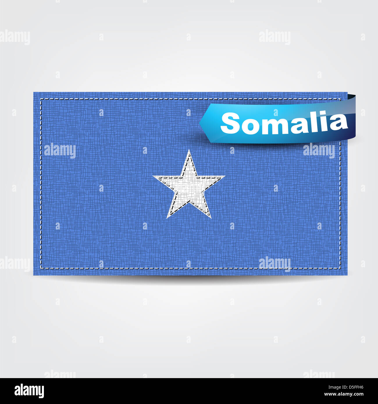 Fabric texture of the flag of Somalia with a blue bow Stock Photo - Alamy