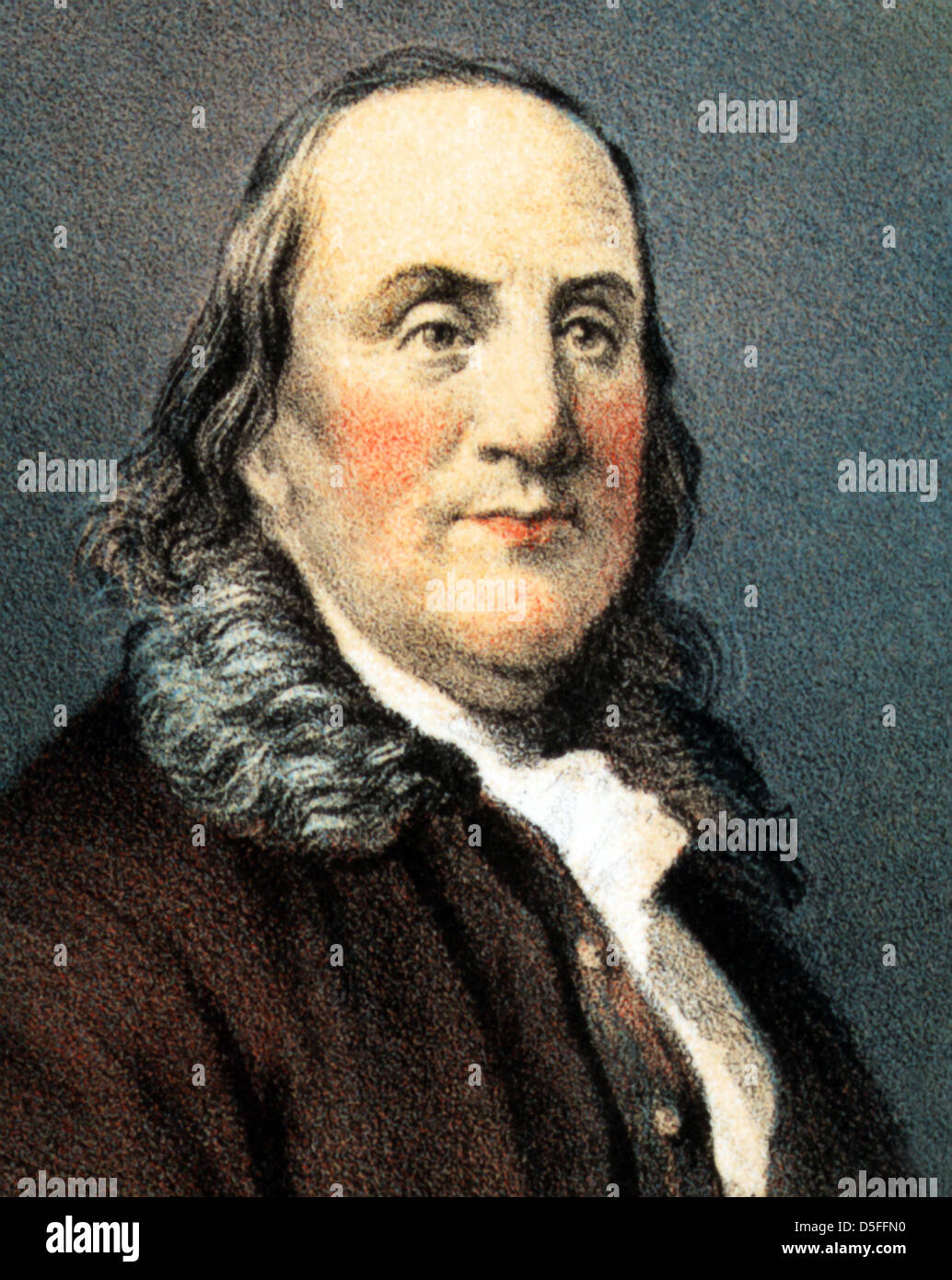 Vintage portrait of Benjamin Franklin Stock Photo - Alamy