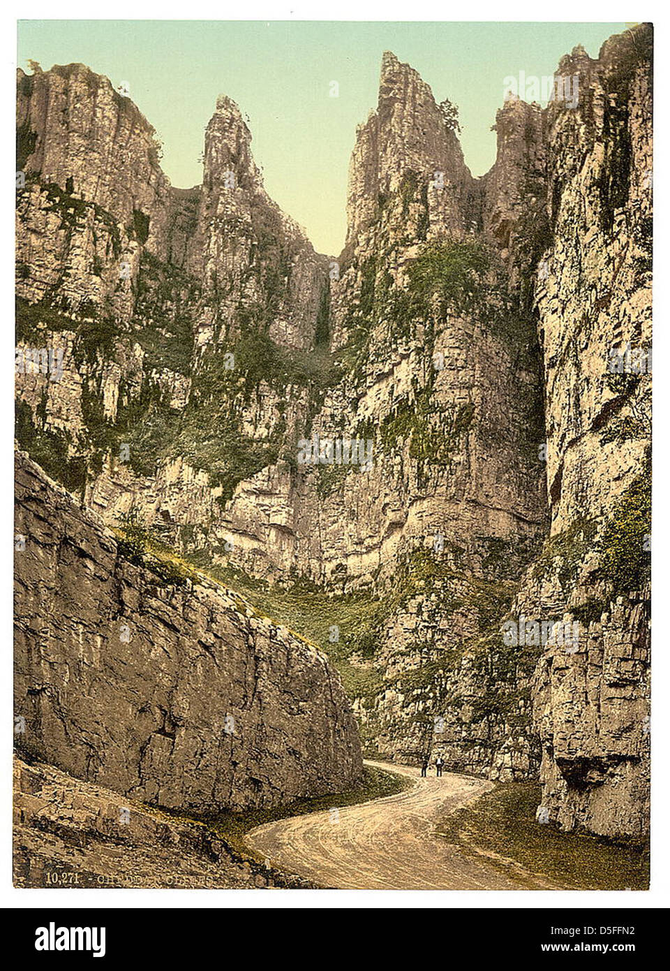 This image depicts the dramatic cliffs of Cheddar in England, a ...