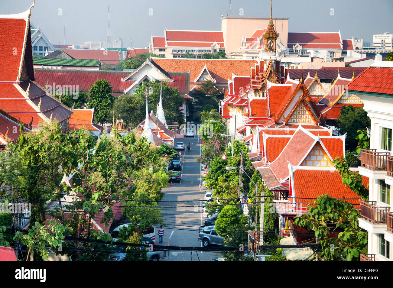 Asian city street roof downtown view Stock Photo - Alamy
