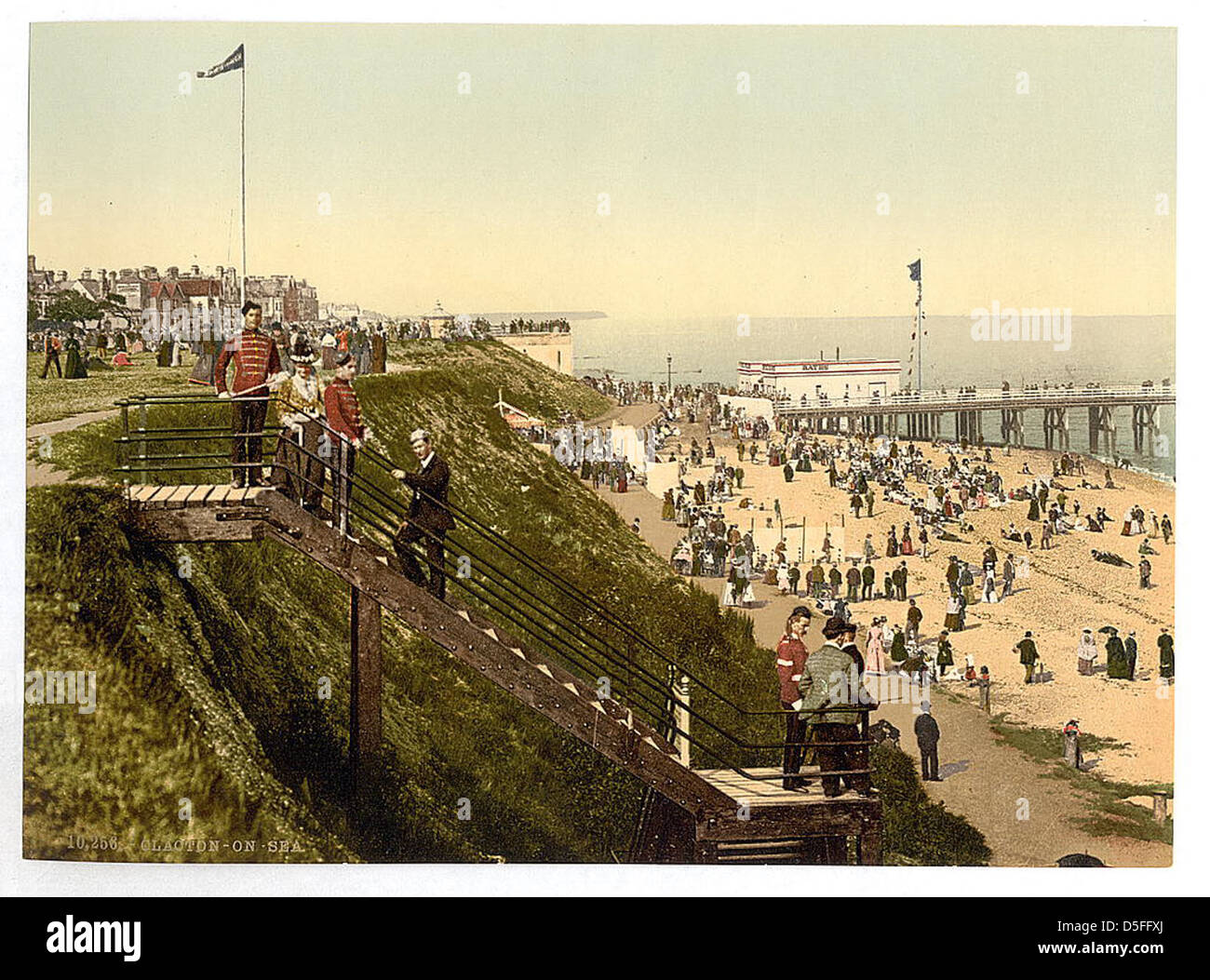 A scenic view from the cliffs at Clacton-on-Sea, England, capturing the ...