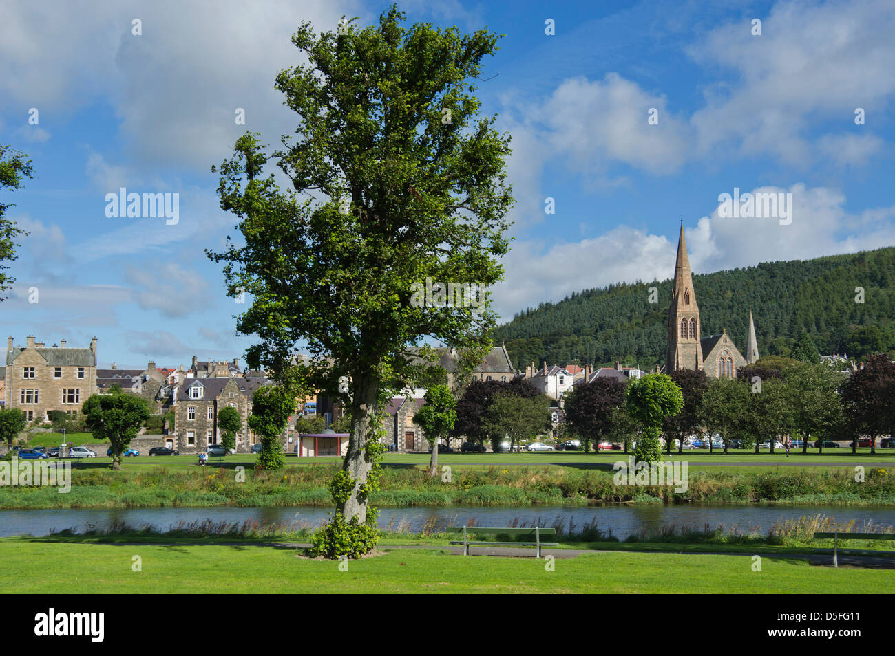 The river Tweed at Peebles, Borders Region, Scotland Stock Photo - Alamy