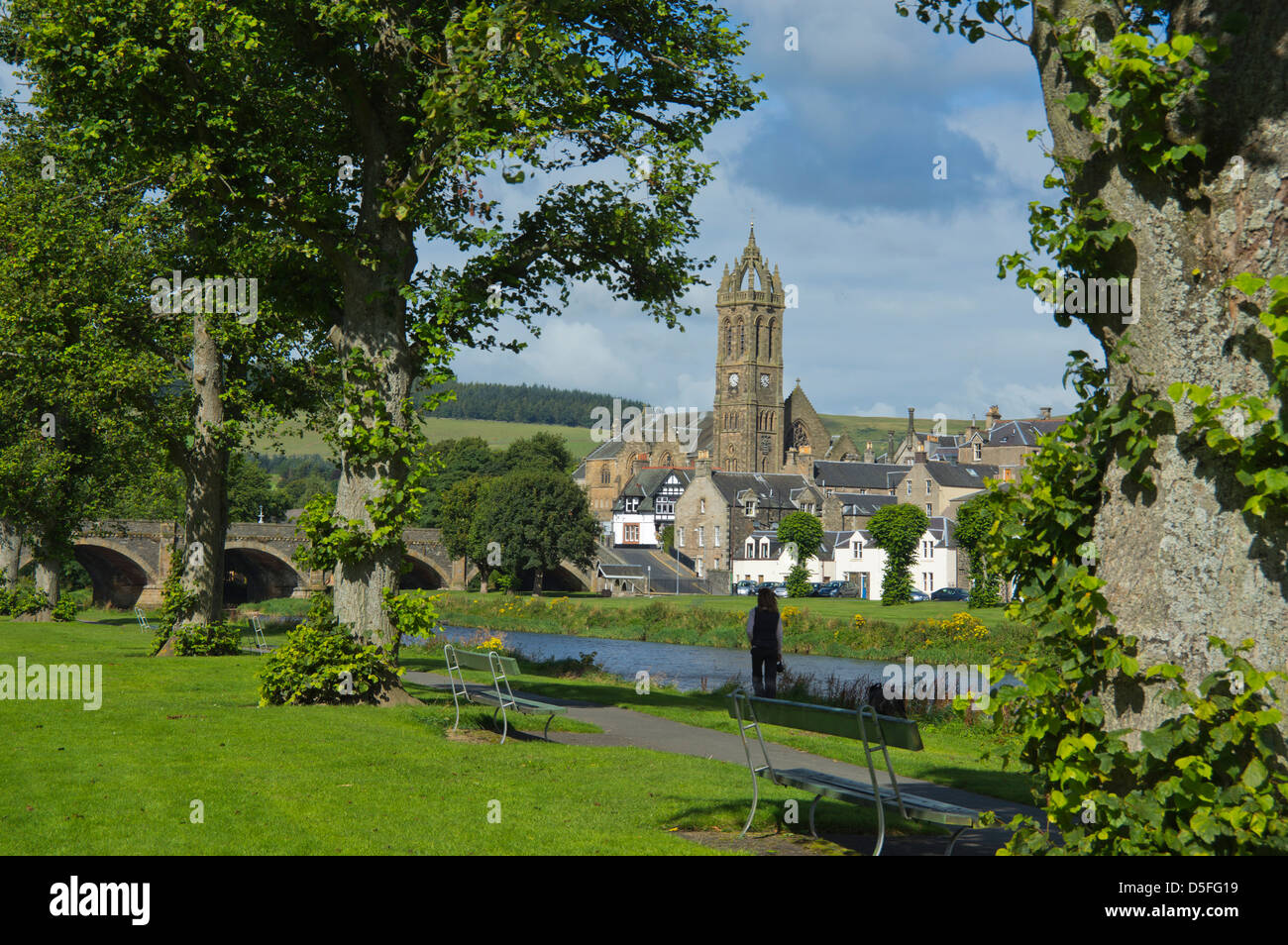 The river Tweed at Peebles, Borders Region, Scotland Stock Photo - Alamy