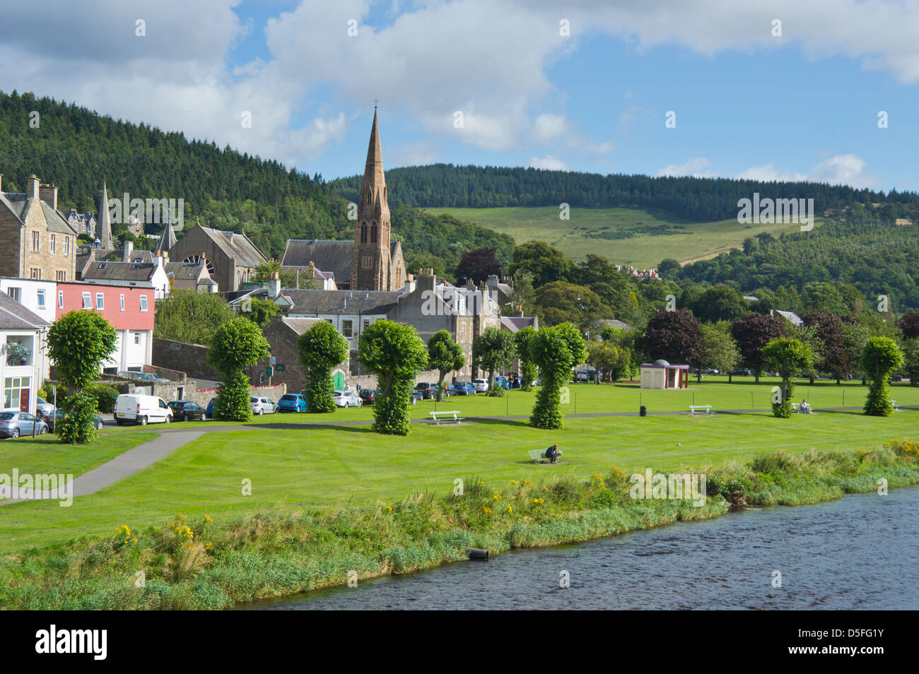 The river Tweed at Peebles, Borders Region, Scotland Stock Photo - Alamy