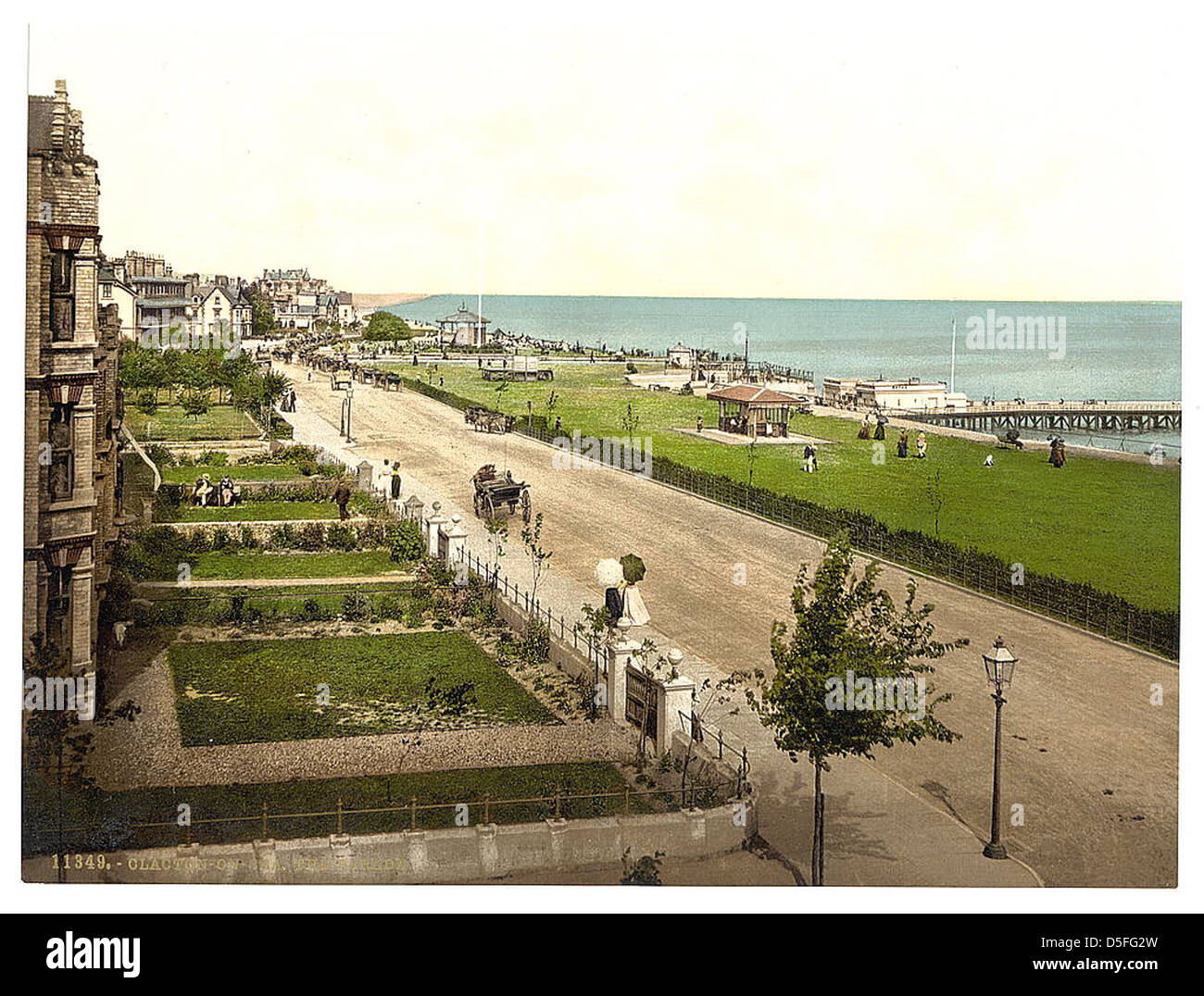 This image captures a lively parade in Clacton-on-Sea, England ...