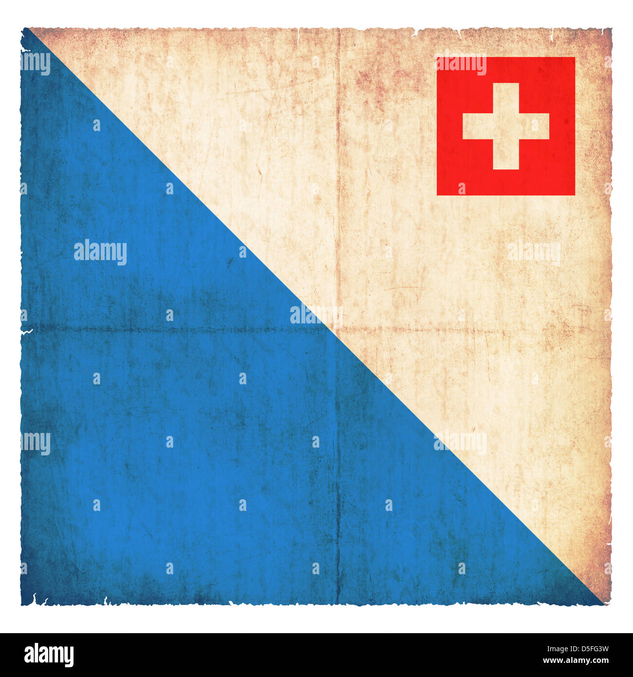 Flag of the swiss canton Zurich created in grunge style Stock Photo - Alamy