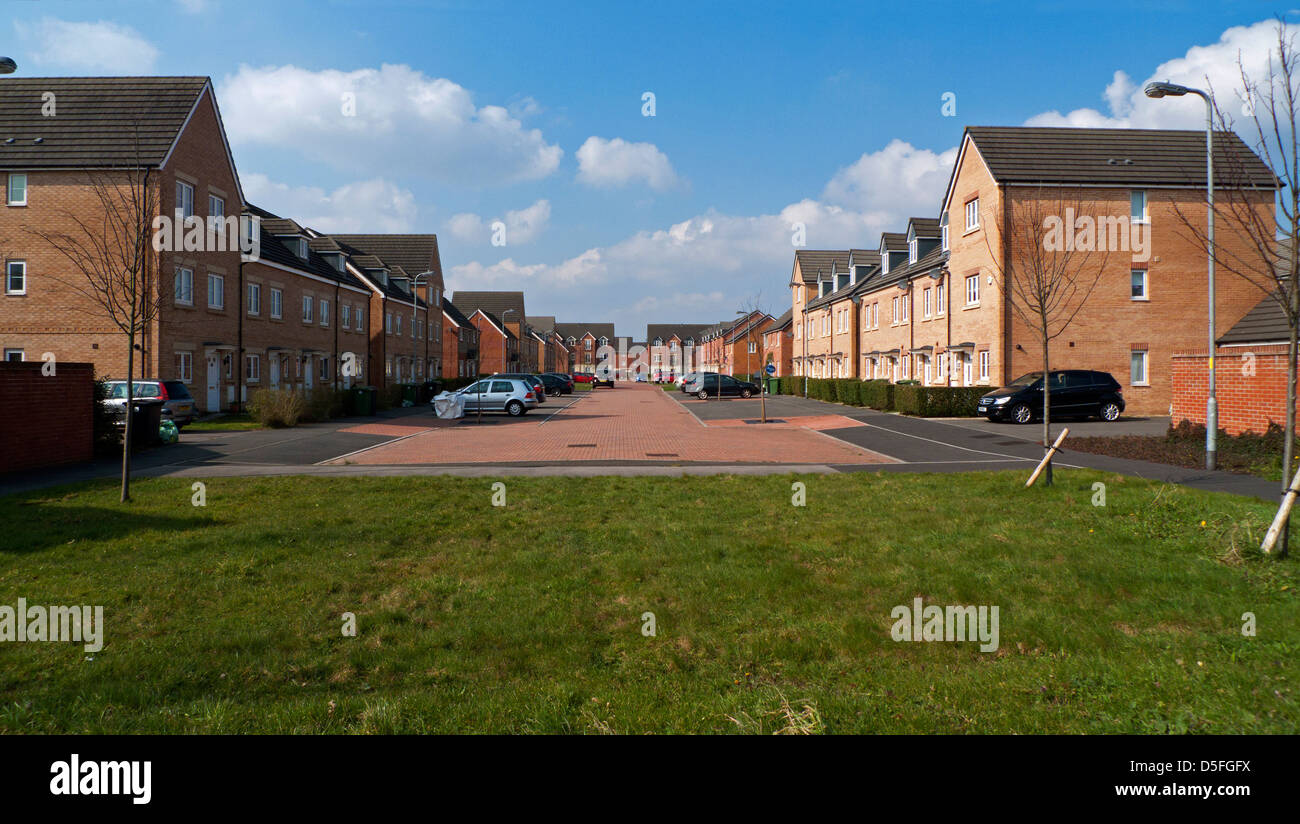 New build Bellway homes on a terraced housing property development in ...
