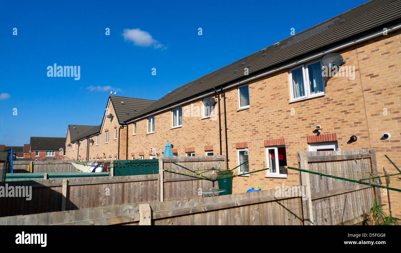 New build houses on a terraced housing development in Llanishen Cardiff ...
