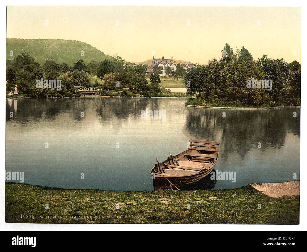 A serene view of Whitworth Gardens in Darley Dale, Derbyshire, England ...