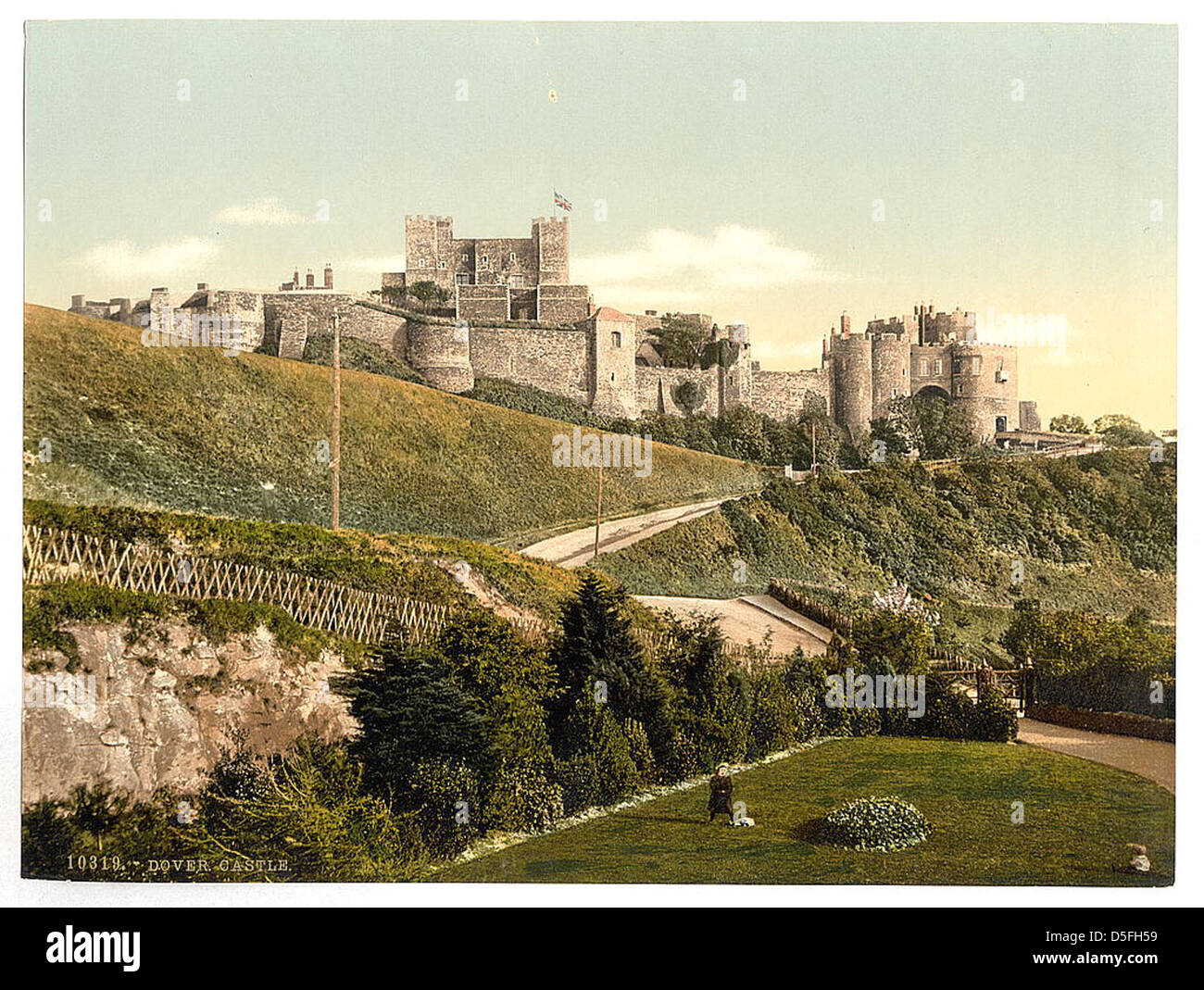 This photograph captures Dover Castle, an iconic British fortress ...