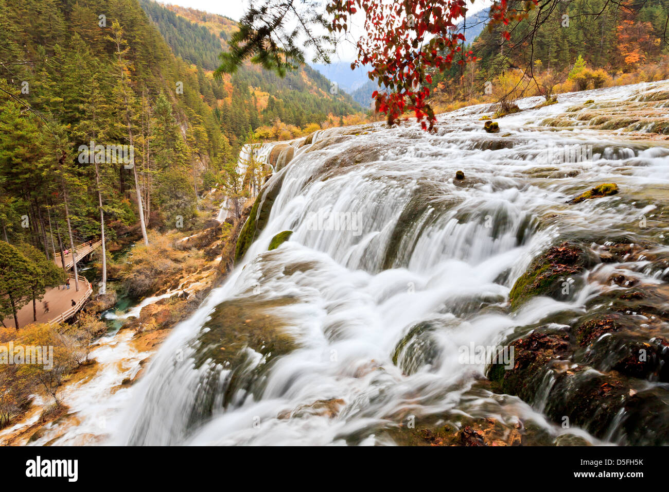 big waterfalls in jiuzhaigou, china Stock Photo - Alamy