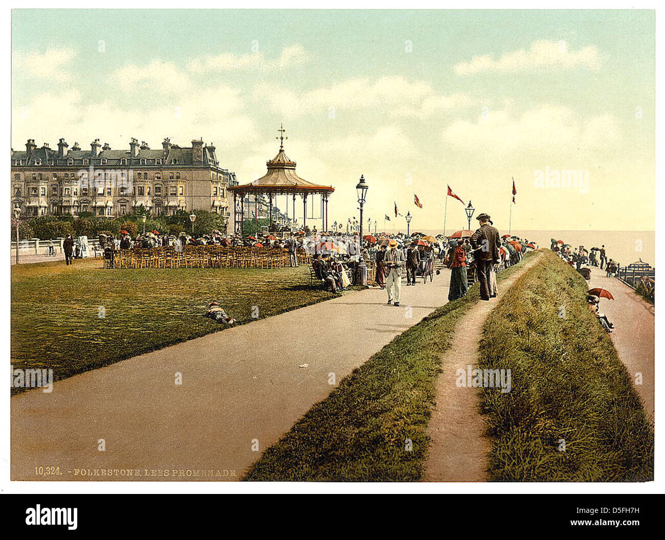 A photograph of Lee's Promenade and Bandstand in Folkestone, England ...