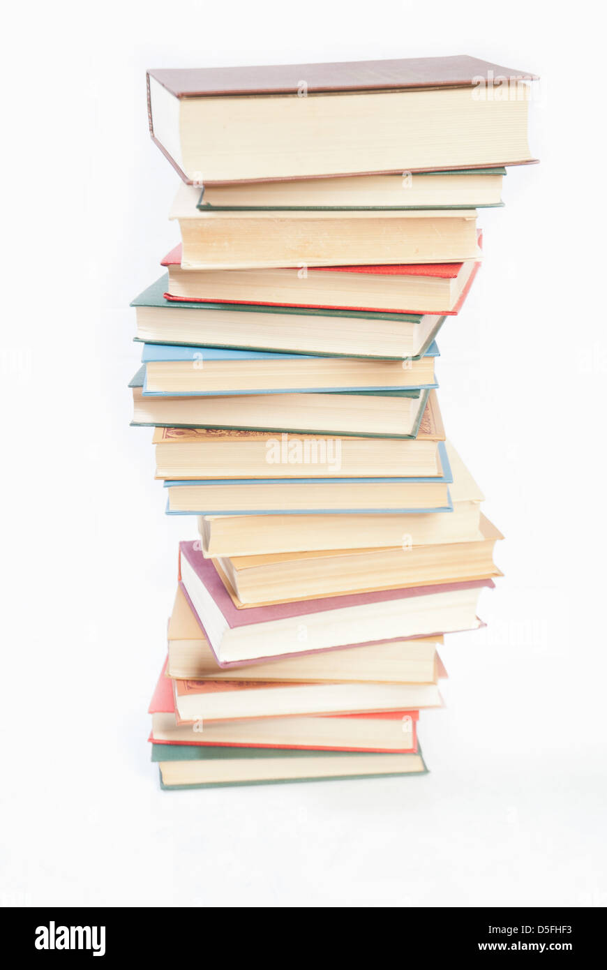 Book heap isolated on white Stock Photo - Alamy