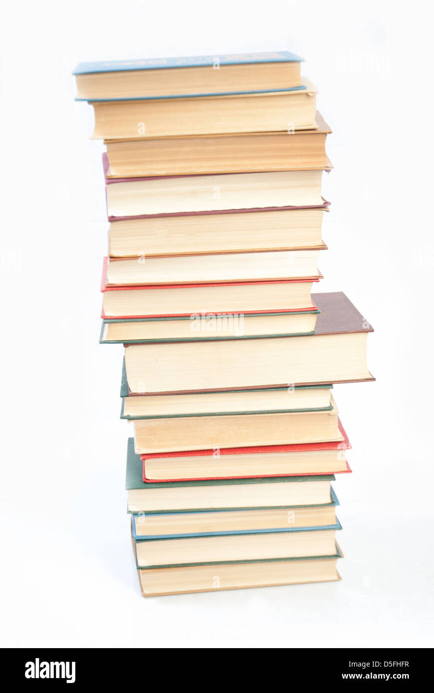 Book heap isolated on white Stock Photo - Alamy