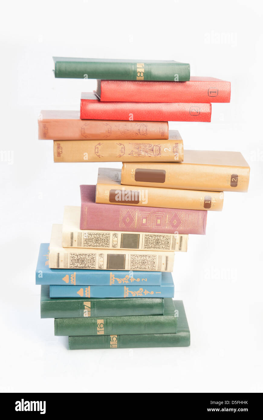 Book heap isolated on white Stock Photo - Alamy
