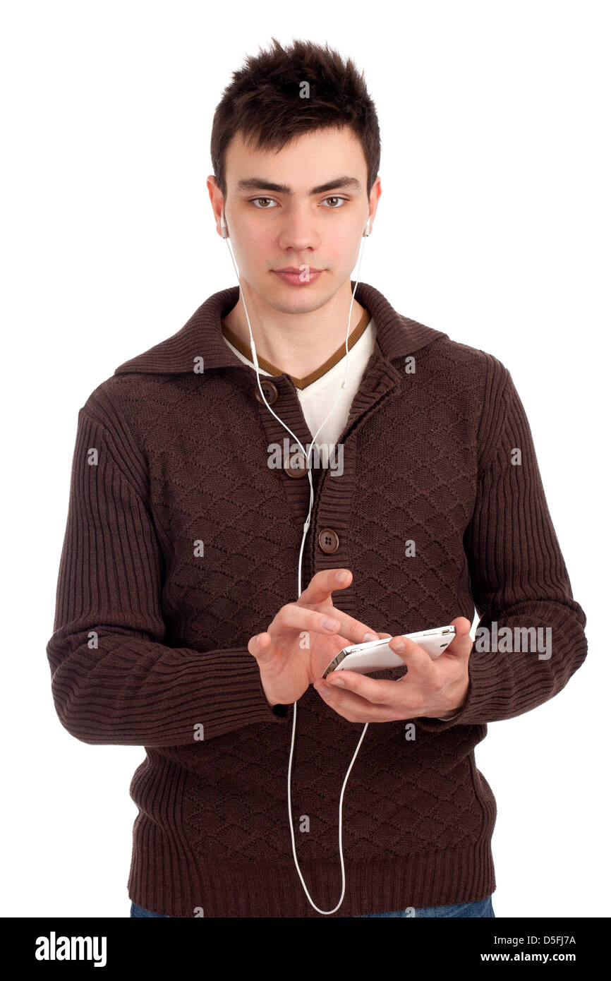 Young man with smartphone in hands Stock Photo - Alamy