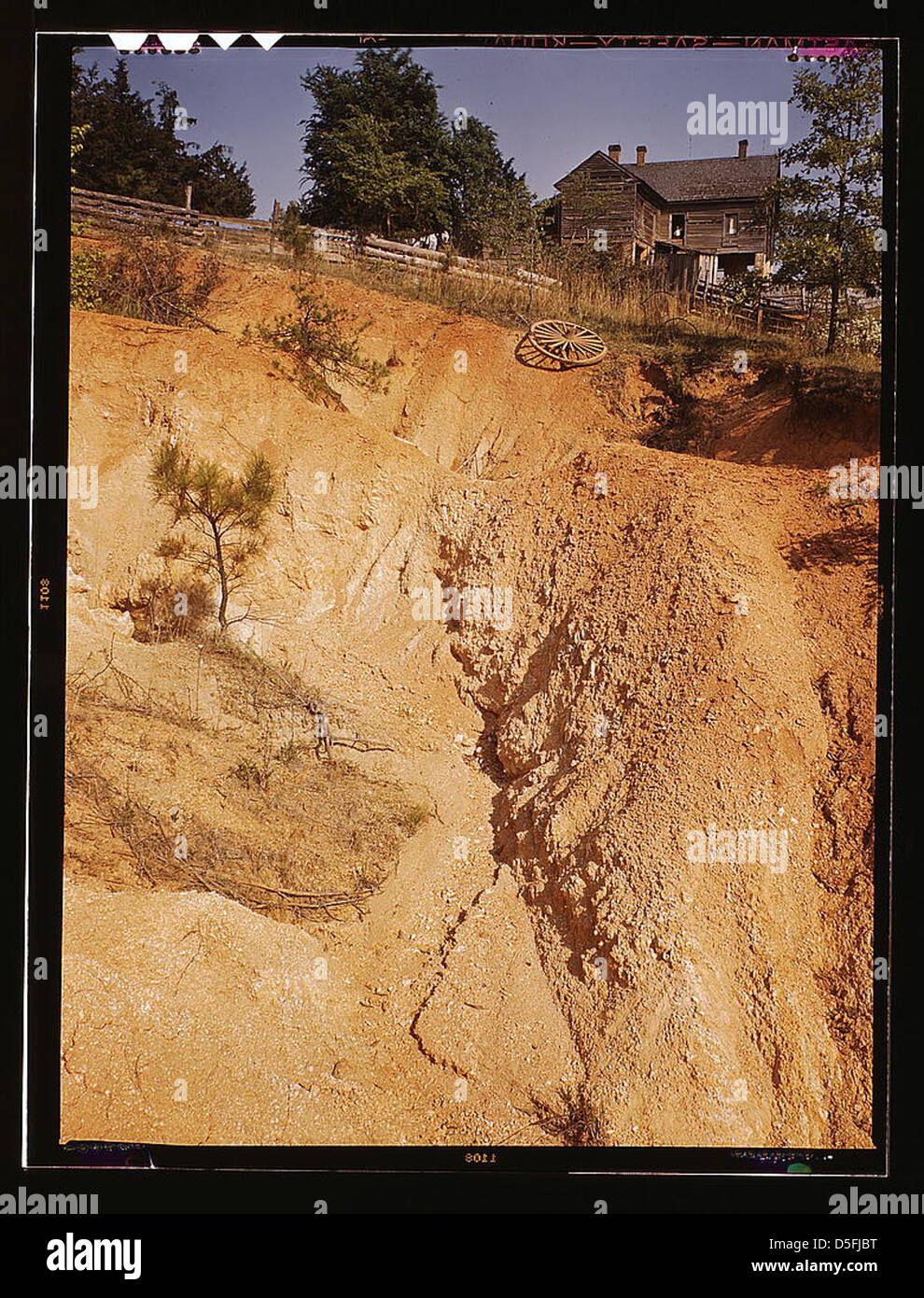A photograph showing eroded farmland in Greene County, Georgia, caused ...