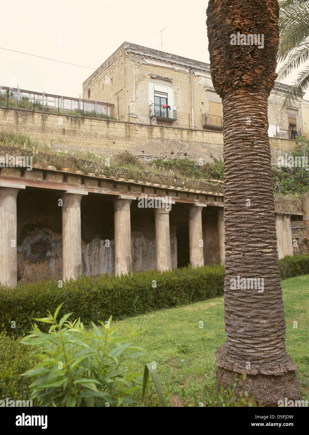 Italy Campania Herculanium Argos House Portico Modern housing above ...