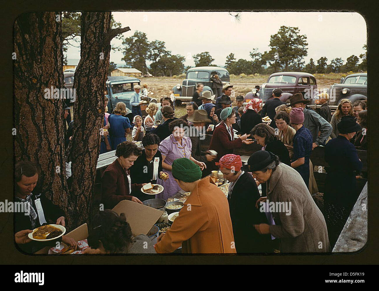 A photograph depicting a community BBQ at the Pie Town Fair in Catron ...