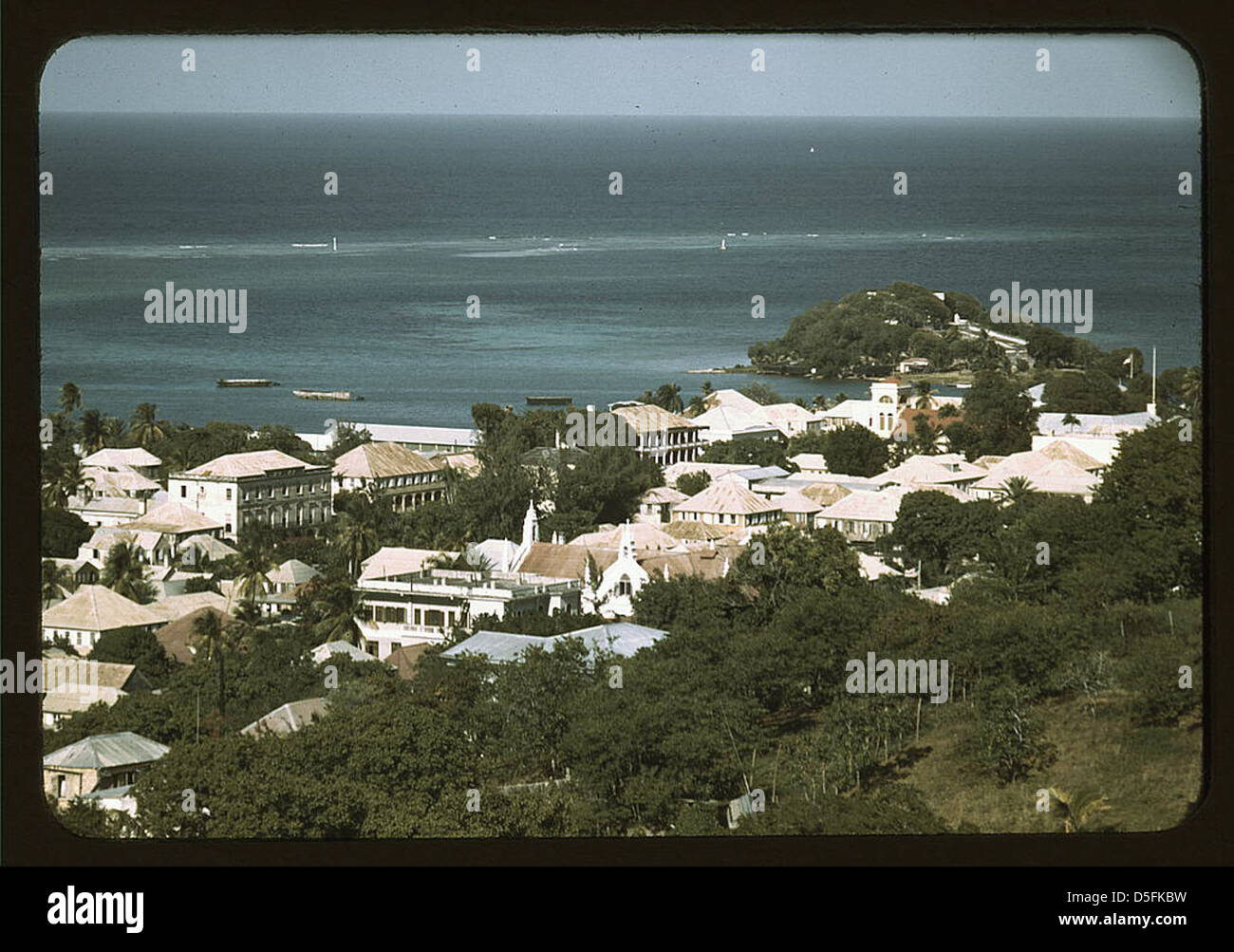 1941 saint croix trees virgin islands boats buildings color dc hi-res ...