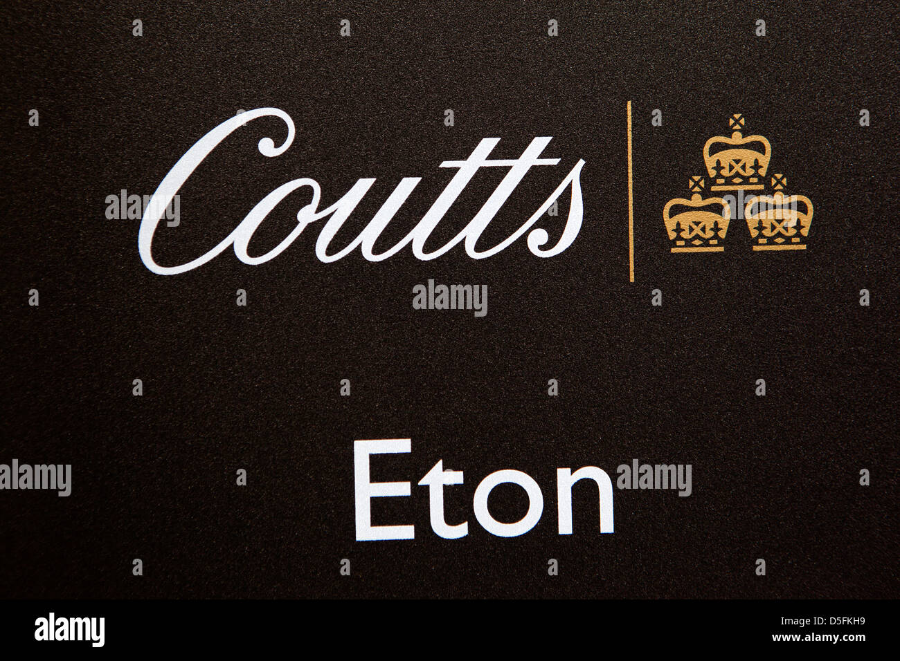 England, Berkshire, Eton High Street, sign of Coutts private bank Stock ...