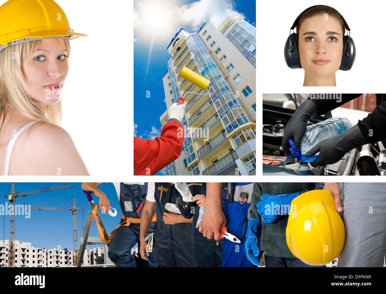 Collage of construction workers hi-res stock photography and images - Alamy
