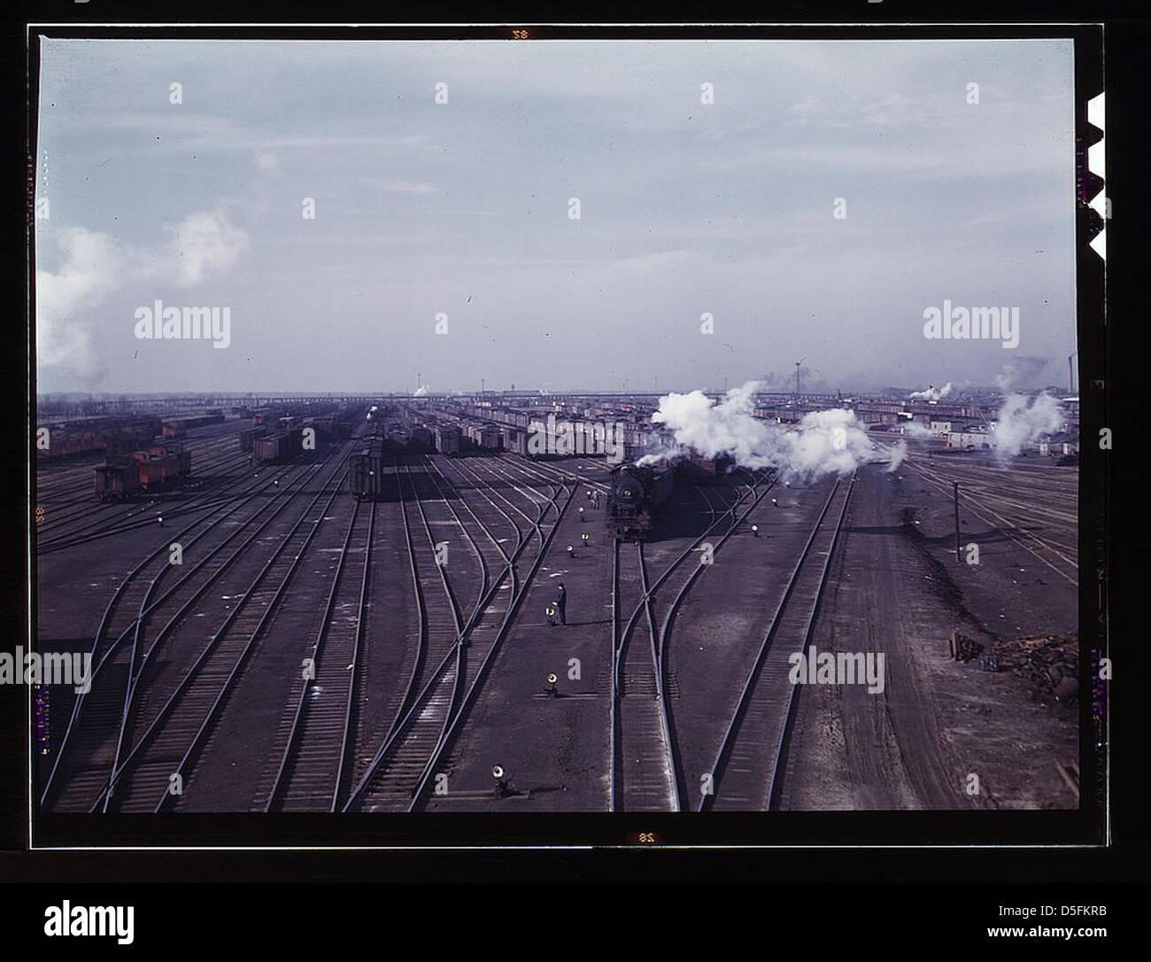 A view of the classification yard at the C & NW Railroad's Proviso Yard ...