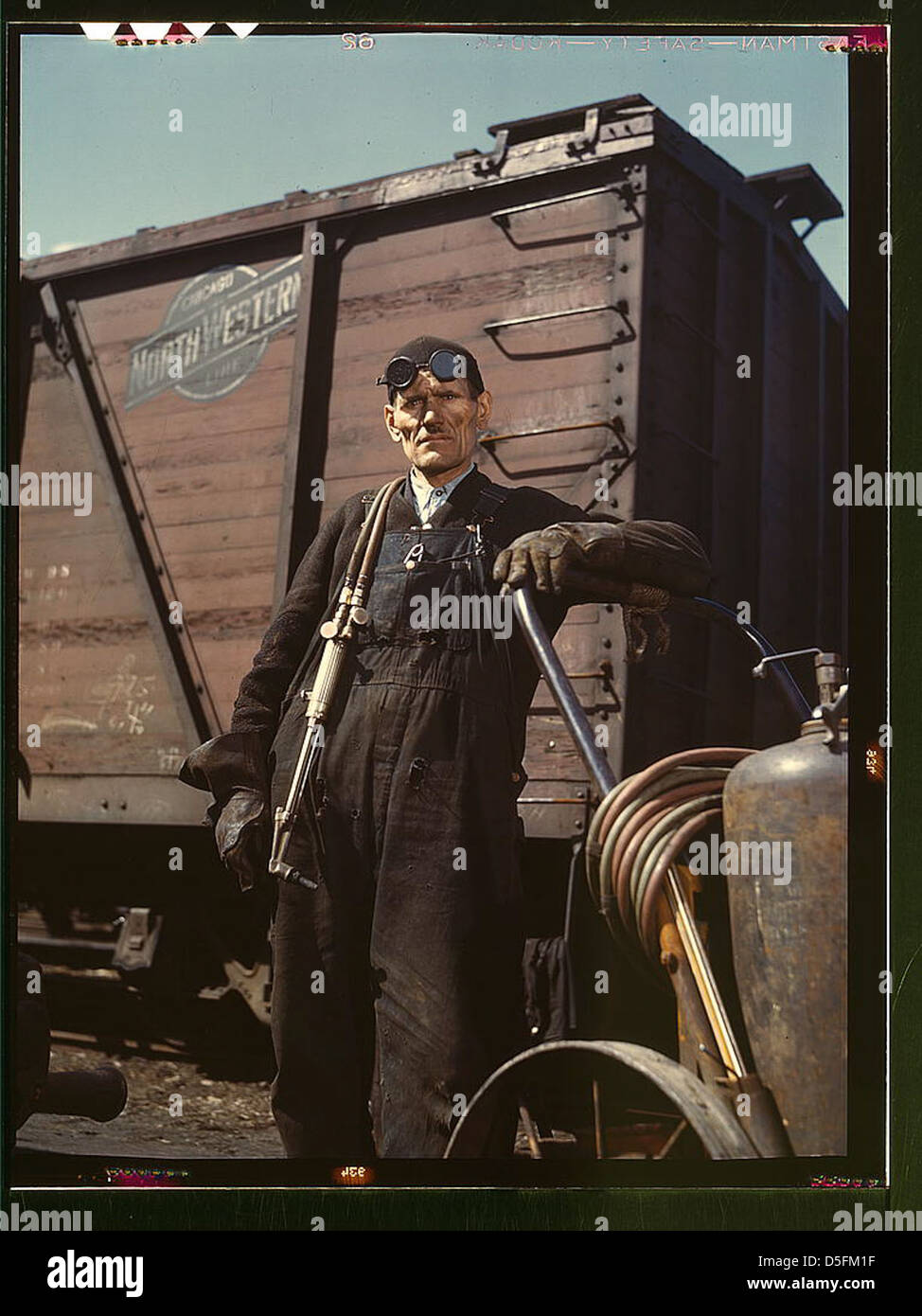 Mike Evans, a welder, is photographed at the Proviso yard of the C & NW ...