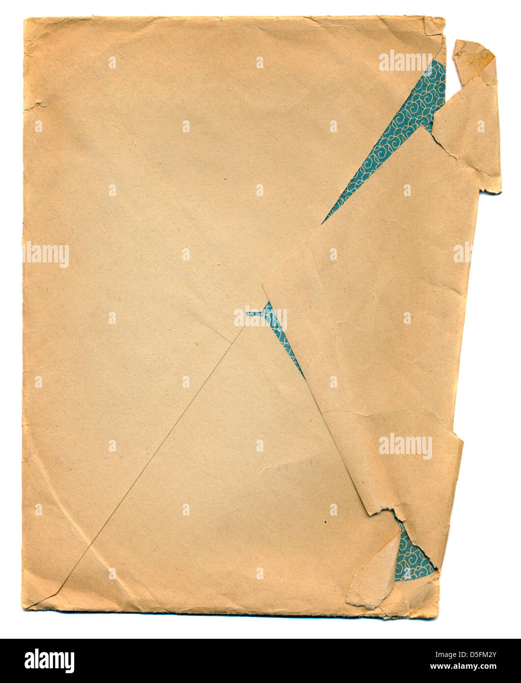 ancient creasy envelope paper isolated on white background Stock Photo ...