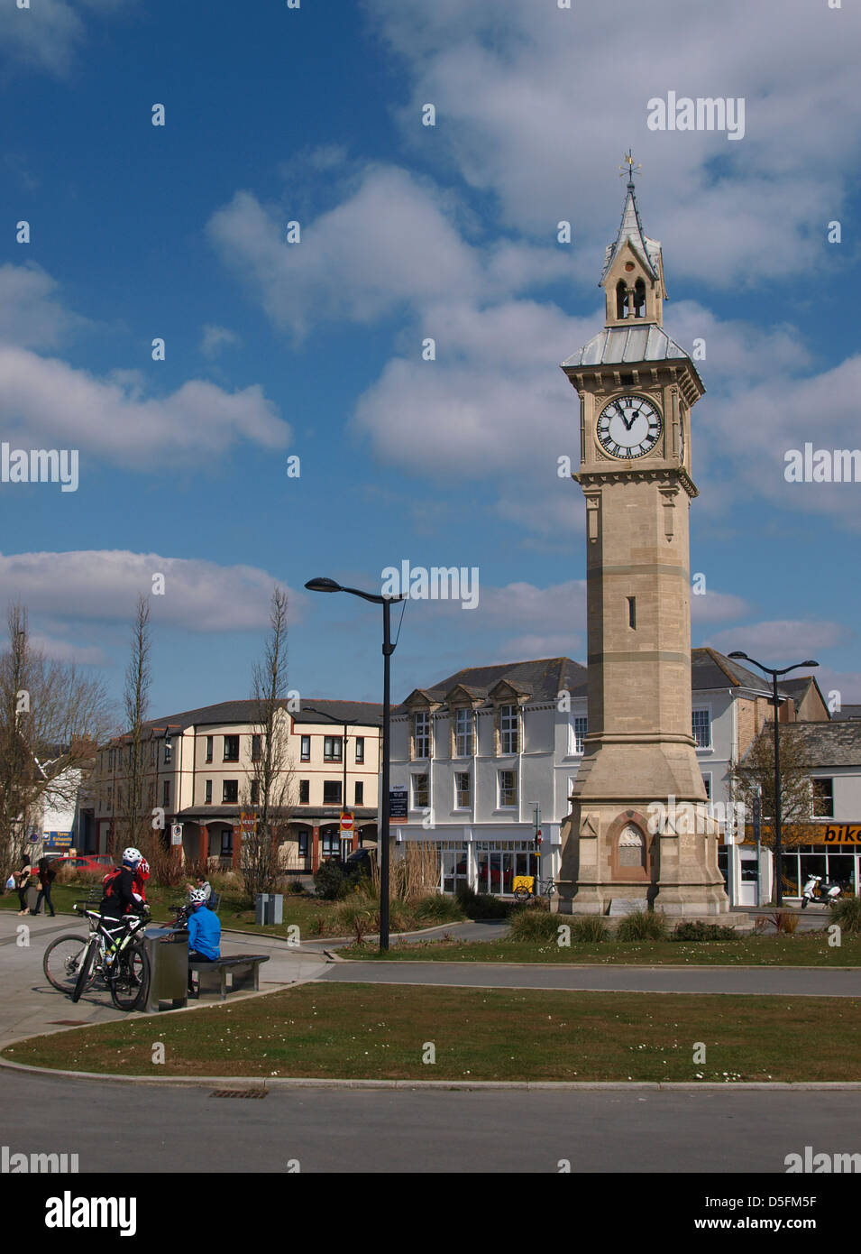 Barnstaple Clock Tower whose four faces have four different times ...