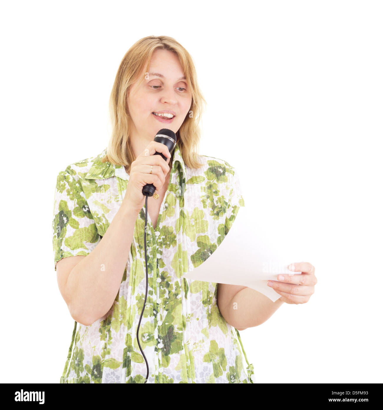 Beautiful woman giving a presentation Stock Photo - Alamy