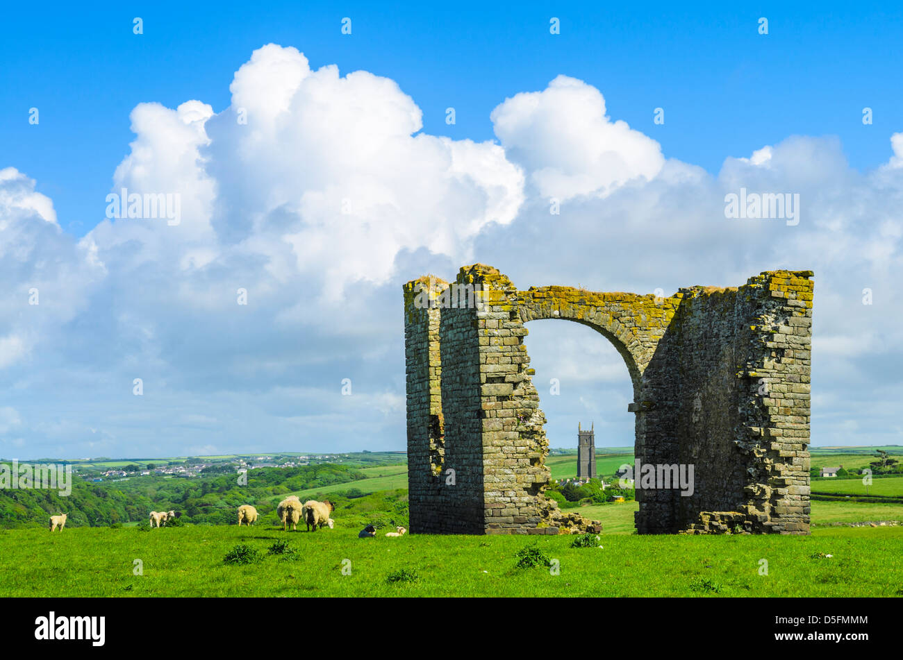 The ruin of the Pleasure House folly on The Warren at Hartland Quay ...