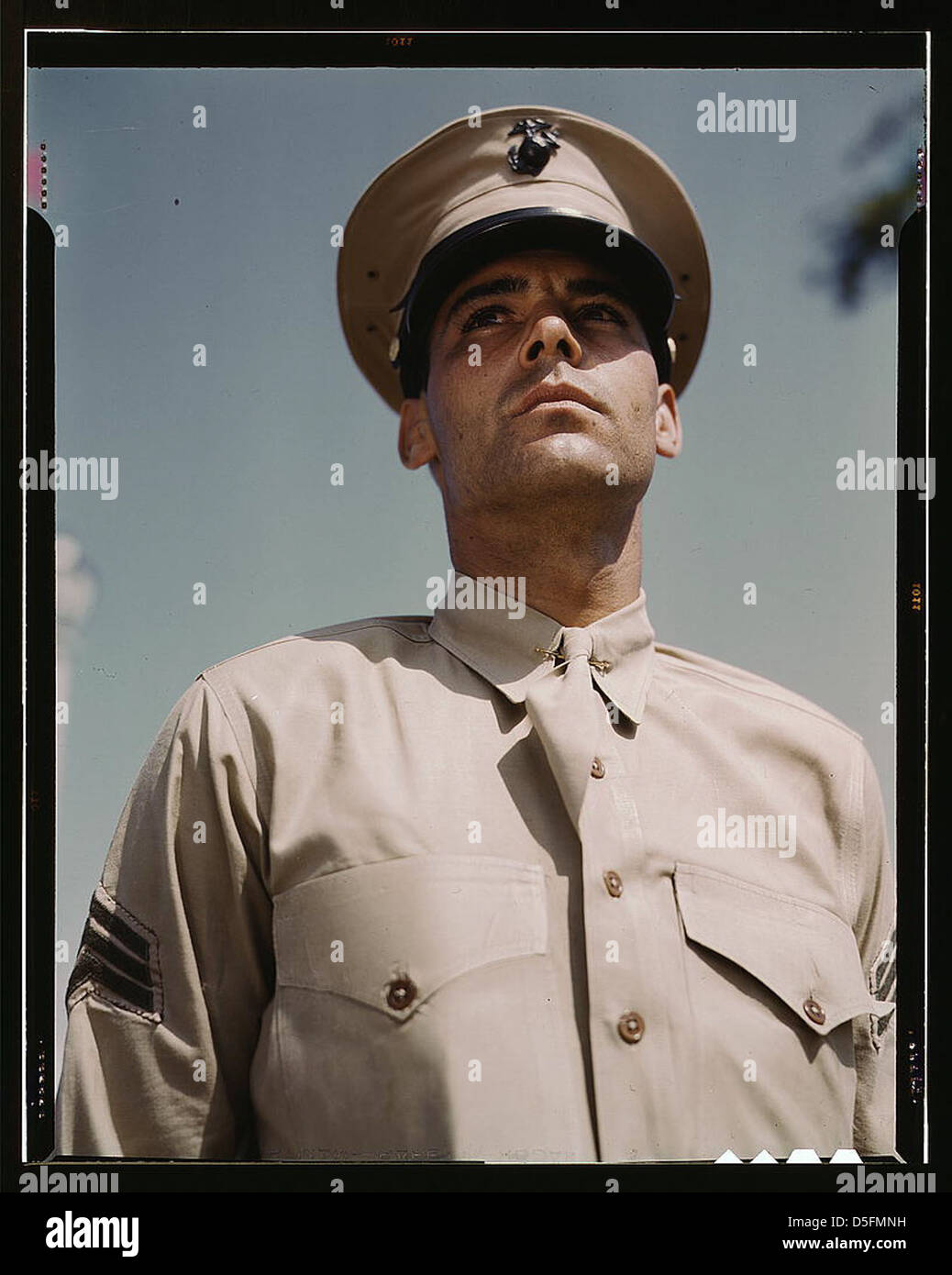 This photograph from World War II shows a Marine Sergeant in New ...