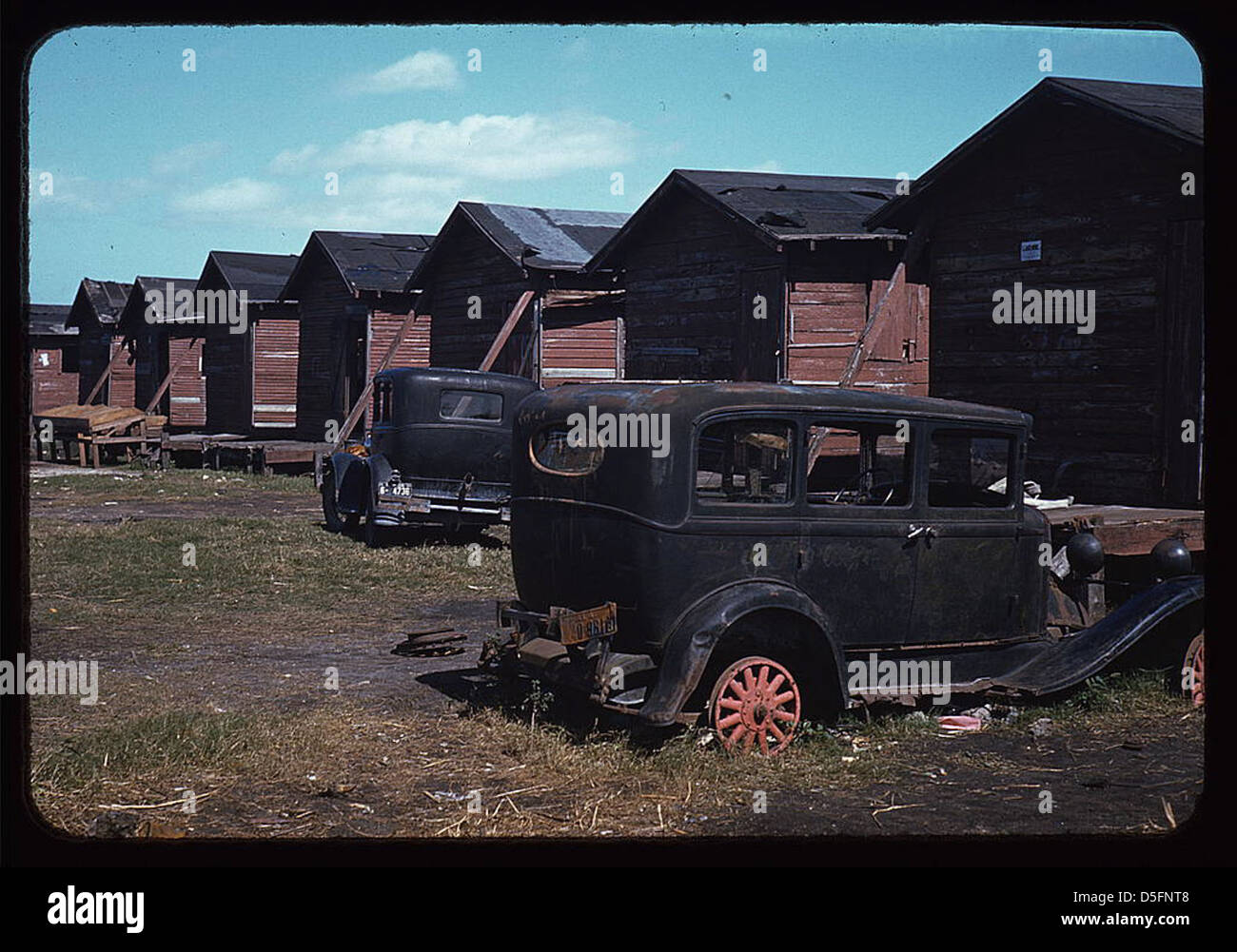This 1941 photograph shows abandoned shacks in Belle Glade, Florida ...