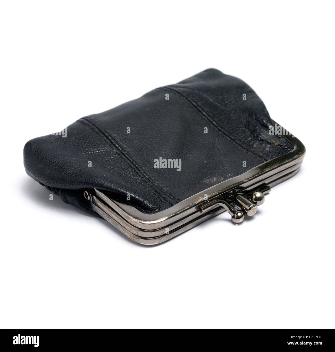 Old leather purse isolated on white background Stock Photo - Alamy