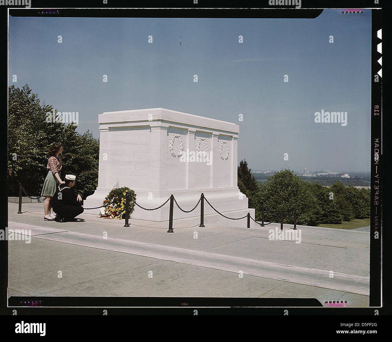 This photograph from the 1940s captures a sailor and a girl at the Tomb ...