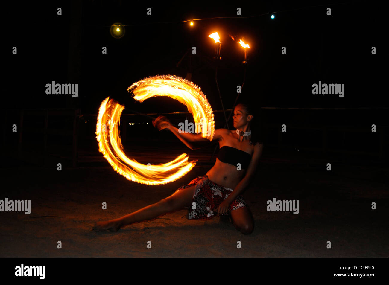 Fire dancing, Nadi Beach, Viti Levu, Fiji Stock Photo - Alamy