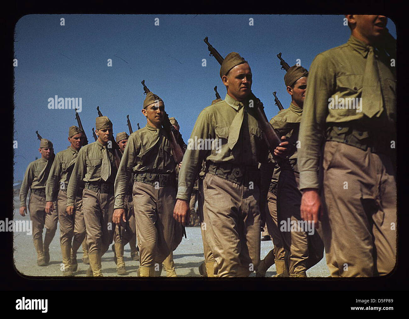 U.S. Marines completing their training at Parris Island, South Carolina ...