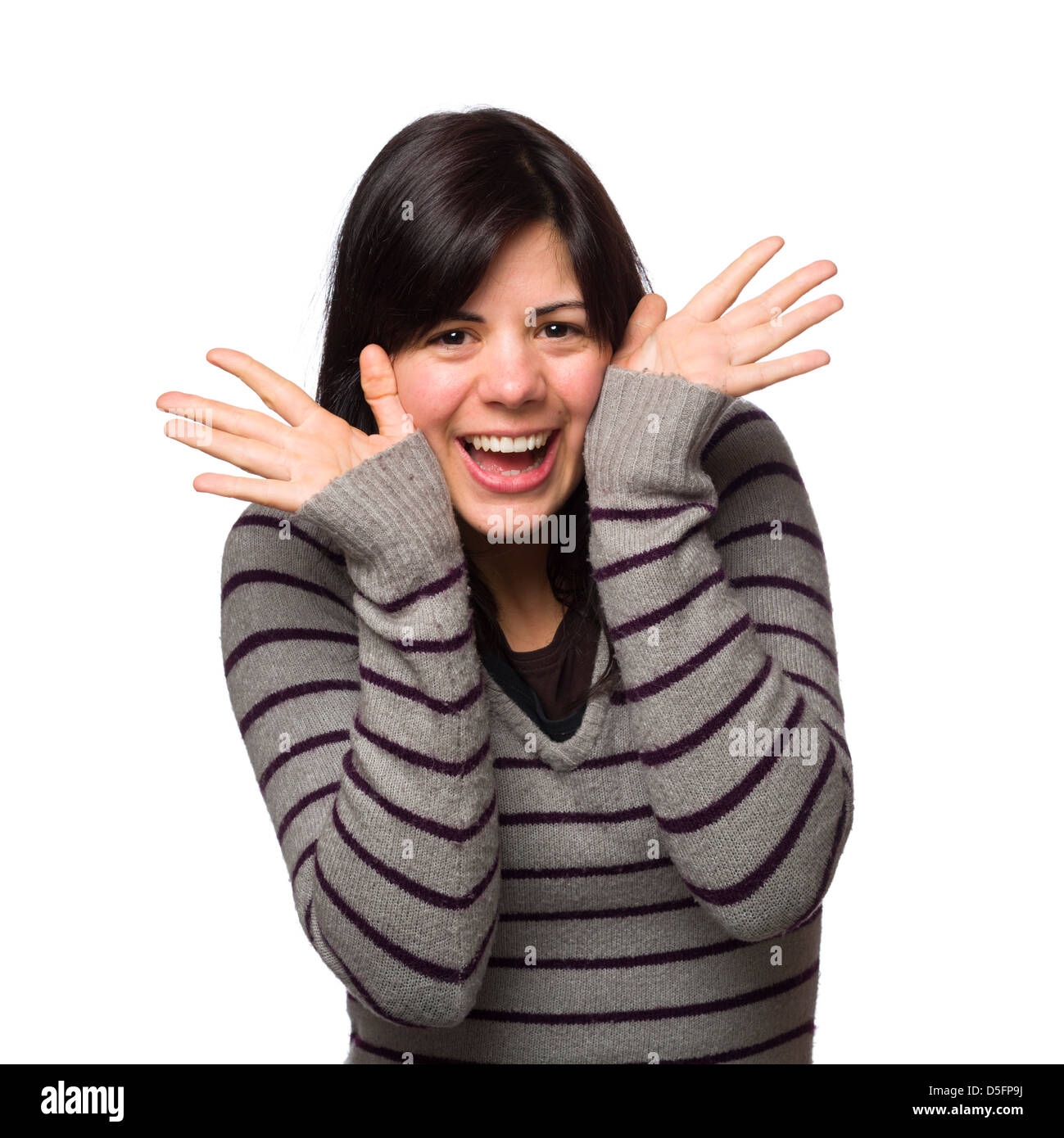 Beautiful face shocked wonder hi-res stock photography and images - Alamy