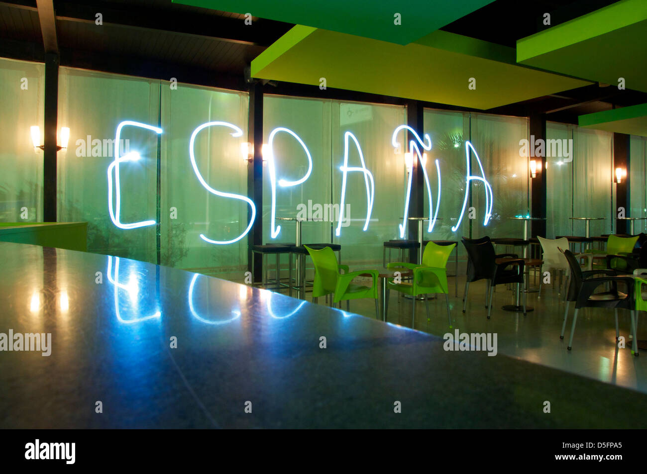 Light painting of Spain Espana Stock Photo - Alamy