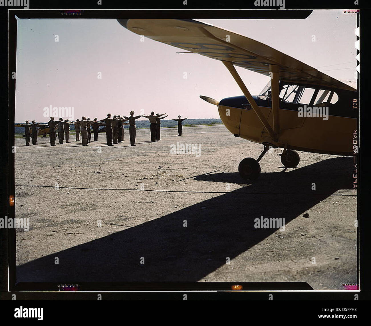 A Civil Air Patrol base in Bar Harbor, Maine, from the 1940s is shown ...