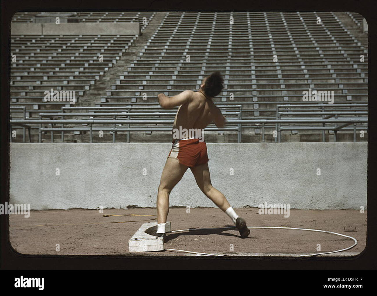 Shot putter, University of Nebraska (LOC Stock Photo - Alamy
