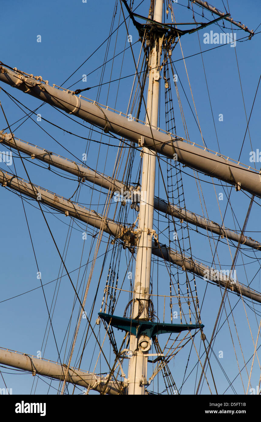 Big masts against a blue sky. Big sail ship Stock Photo - Alamy