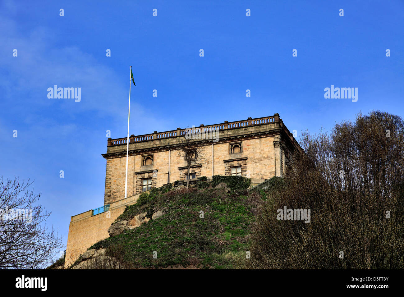 Summer view of Nottingham Castle, Nottingham city centre ...