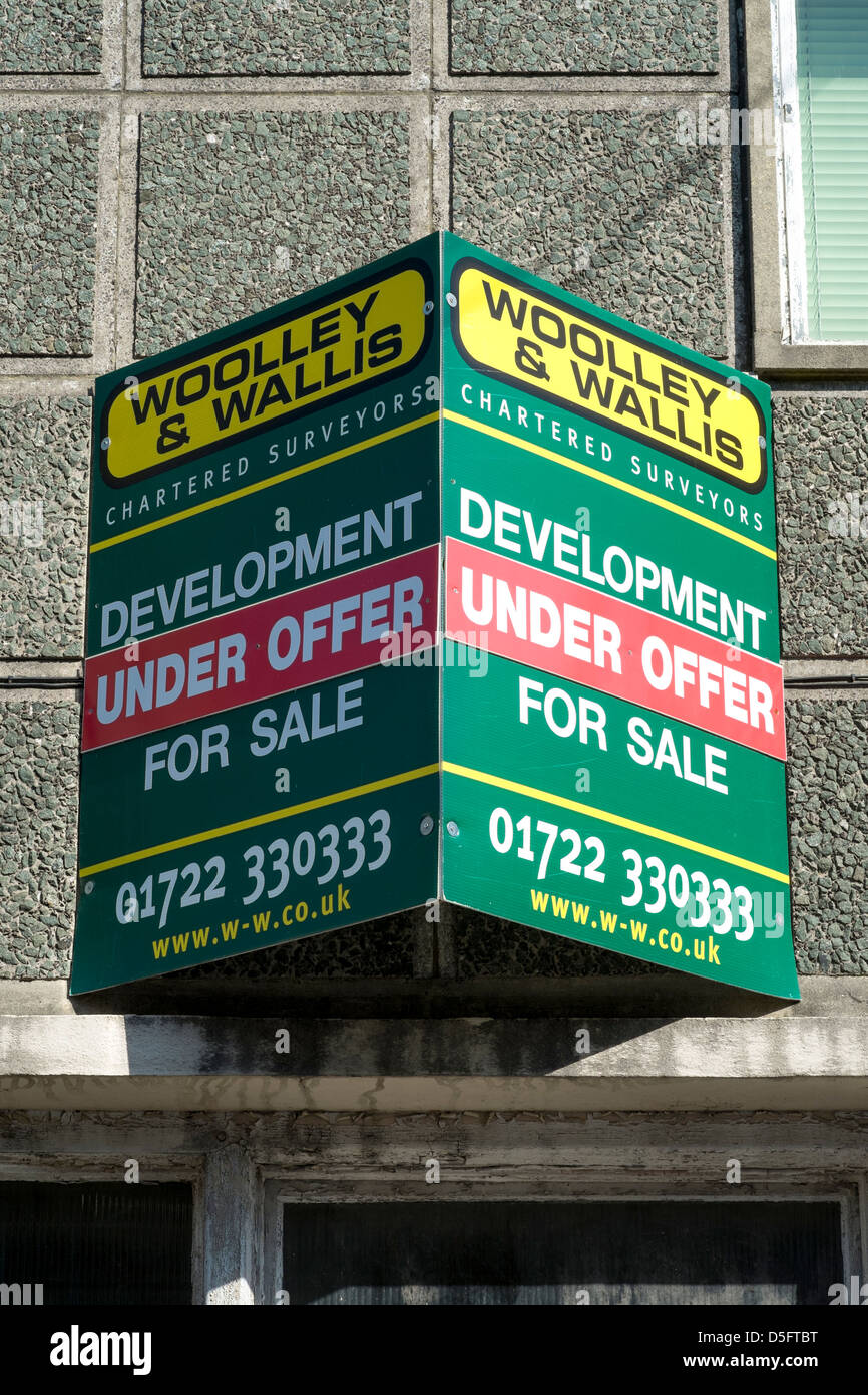 UK Estate Agents sign advertising a property for development Stock ...