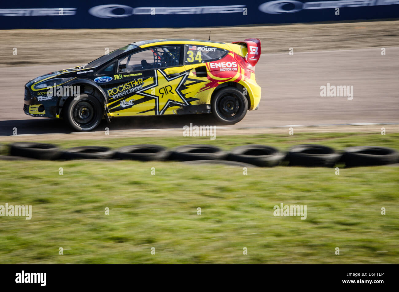 Tanner Foust (USA) racing at Lydden Hill Race Circuit during the ...