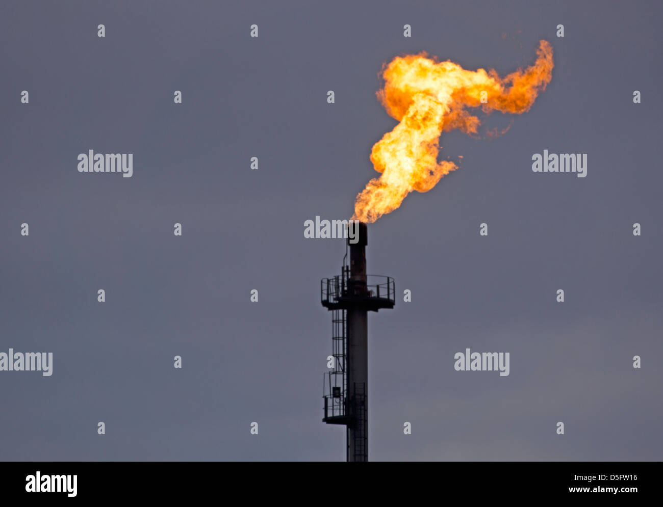 Flame stack at the Sahaviriya Steel Industries Teesside steel plant ...